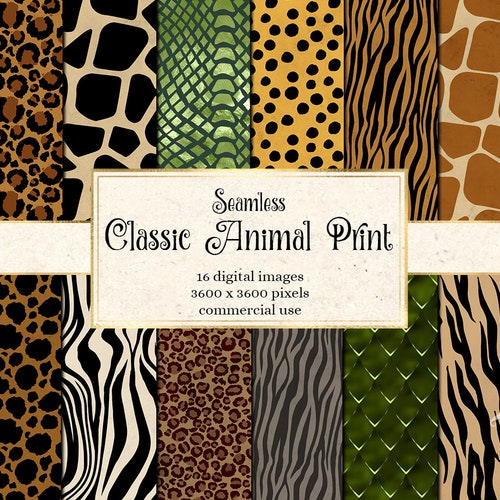 African Safari Animal Print Digital Patterns Instant Download. - Etsy