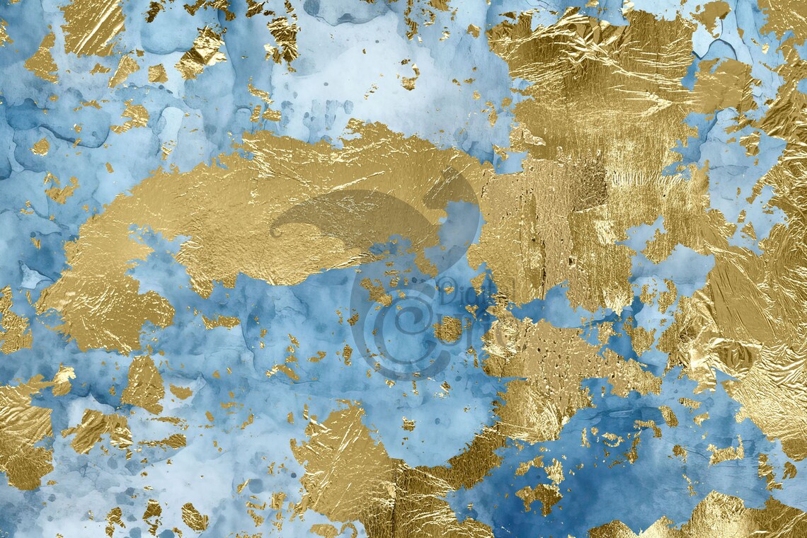 Grunge Blue and Gold Digital Paper, Floral Damask (digital Download) - Etsy