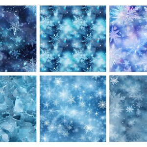 Shimmering Snow Digital Paper - Frost and Snowflakes Ice Textures ...