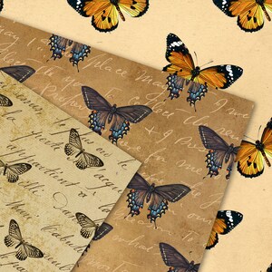 Vintage Butterfly Digital Paper, Vintage Printable Butterflies ...