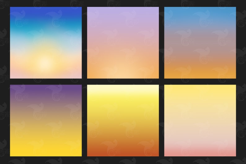 Sunset Gradients Digital Paper Ombre Backgrounds Instant - Etsy