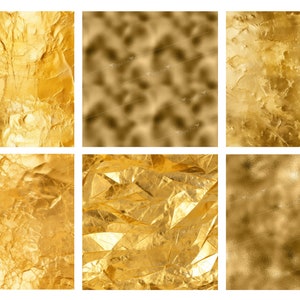 Gold Foil Digital Paper, Seamless Gold Foil Textures, Shimmer Textures ...
