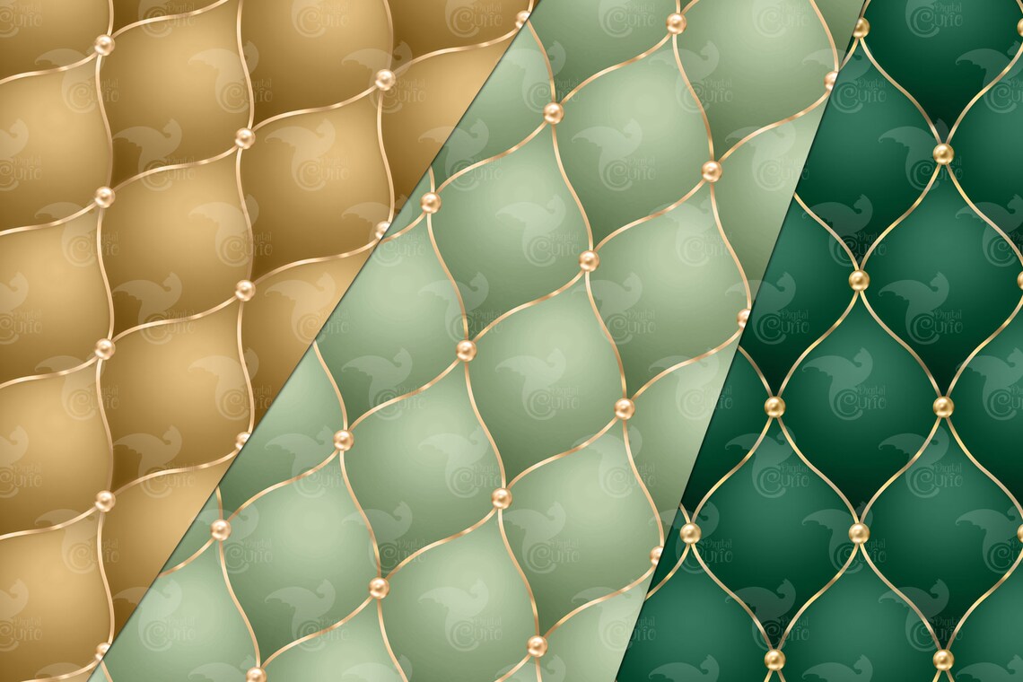Ogee Gold Tufted Digital Paper Luxury Quilted Backgrounds - Etsy