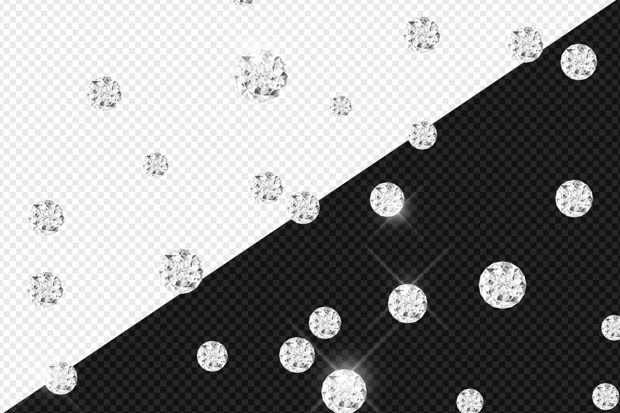 Diamond Confetti Overlays diamond clipart diamond clip art | Etsy