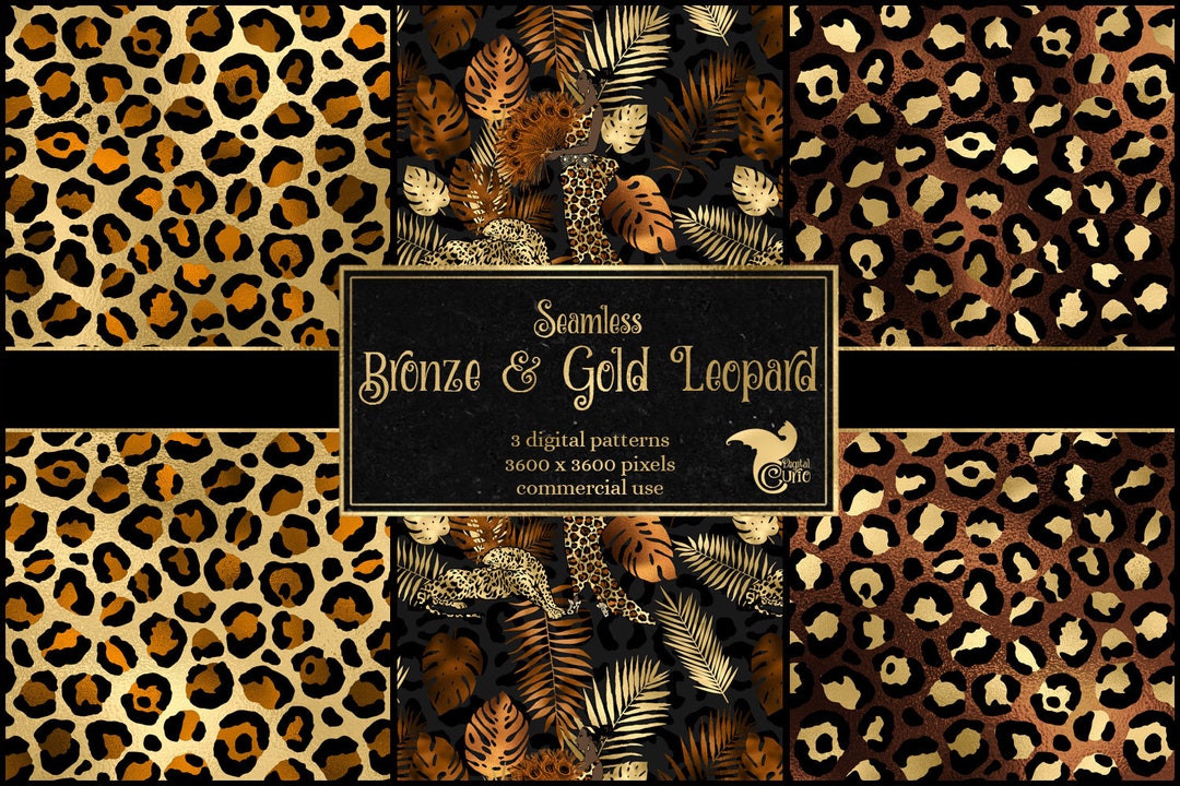Bronze and Gold Leopard Digital Paper Seamless Leopard Spot - Etsy UK