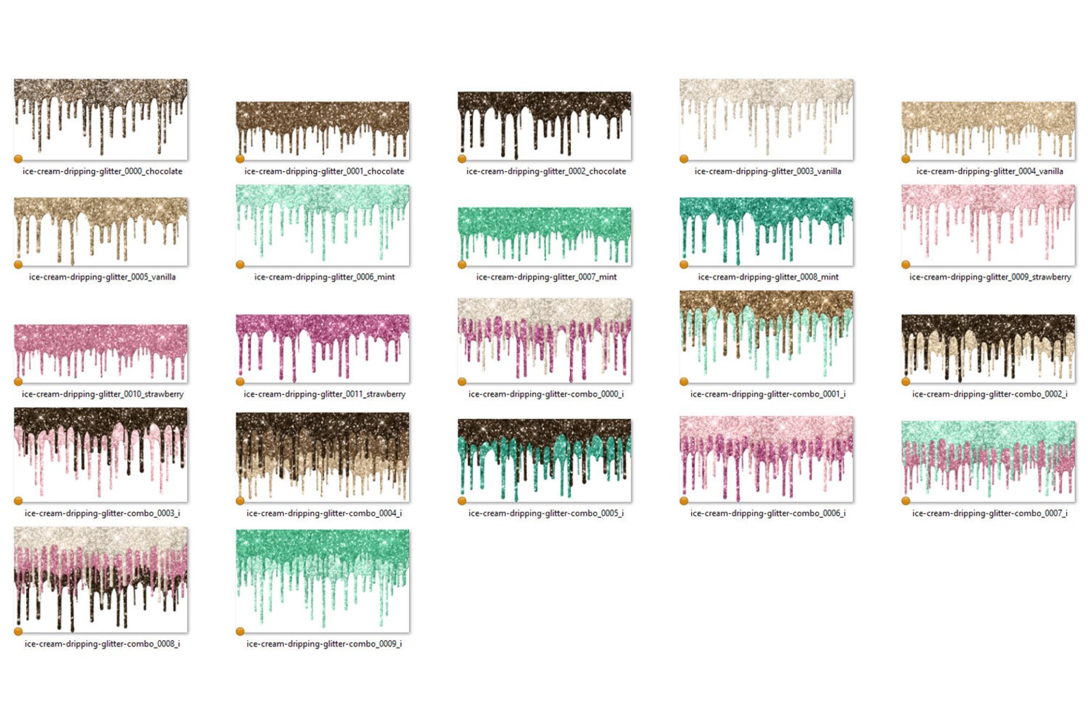 Ice Cream Dripping Glitter Clipart Sparkling Glitter Drip - Etsy