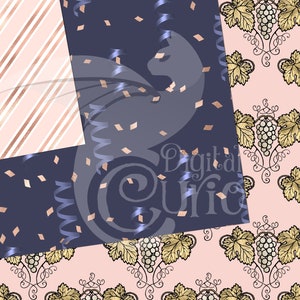 Blush and Navy Celebration Digital Paper - Seamless Pattern Backgrounds ...
