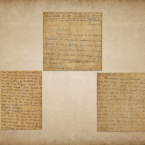 Old Letters Digital Paper, Scrapbook Paper, Vintage Antique Handwriting ...