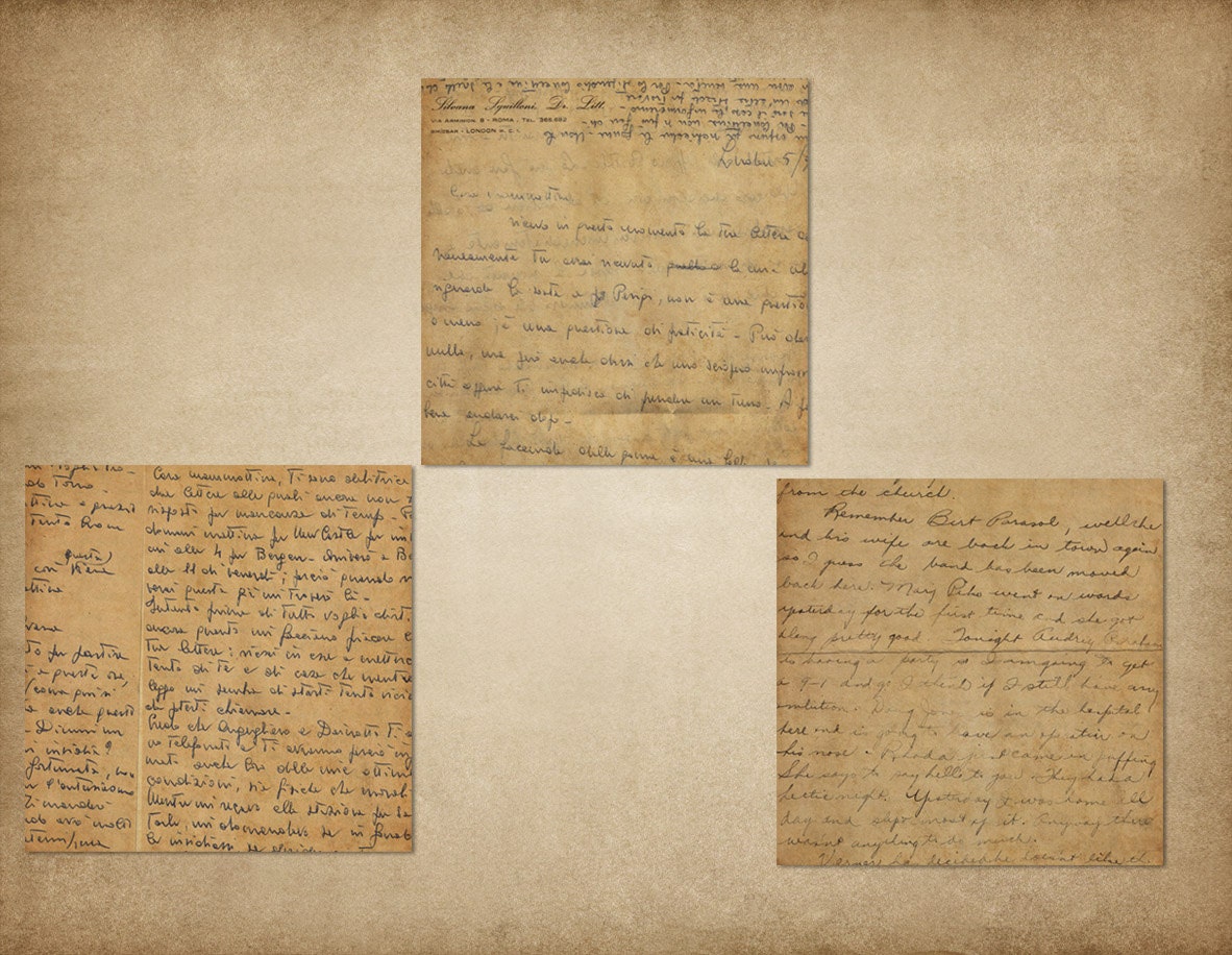 Vintage Handwriting Digital Paper, Old Letter Textures (digital ...