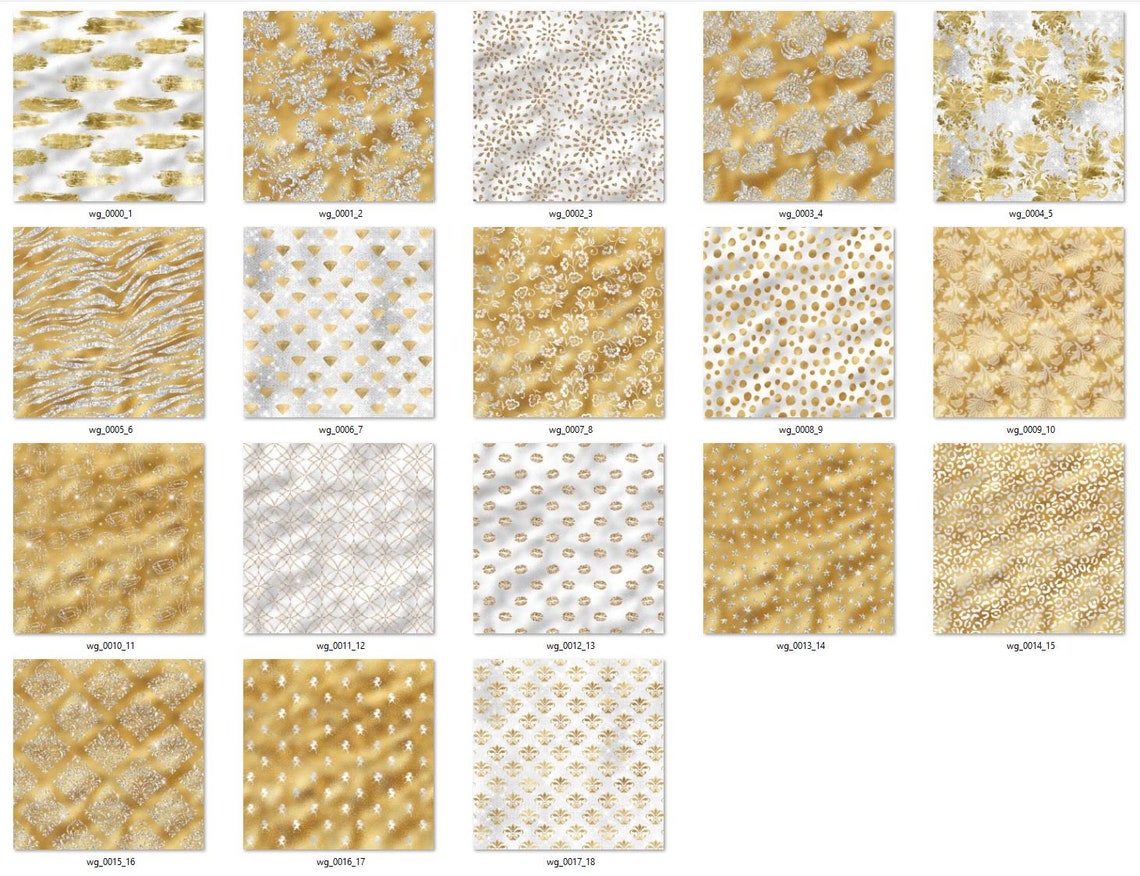 White and Gold Glam Digital Paper Seamless White and Gold - Etsy