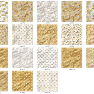 White and Gold Glam Digital Paper, Seamless White and Gold Glitter Glam ...