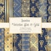 Victorian Blue and Gold Digital Paper, Damask Ornaments (digital ...