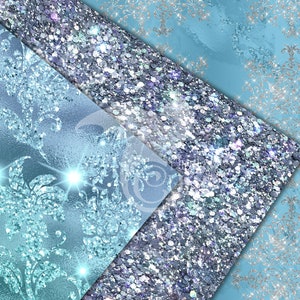 Winter Luxury Digital Paper, Seamless Glam Foil Textures With Glitter ...