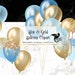 Blue and Gold Balloons Clipart, Glitter and Foil Confetti Party Clipart ...