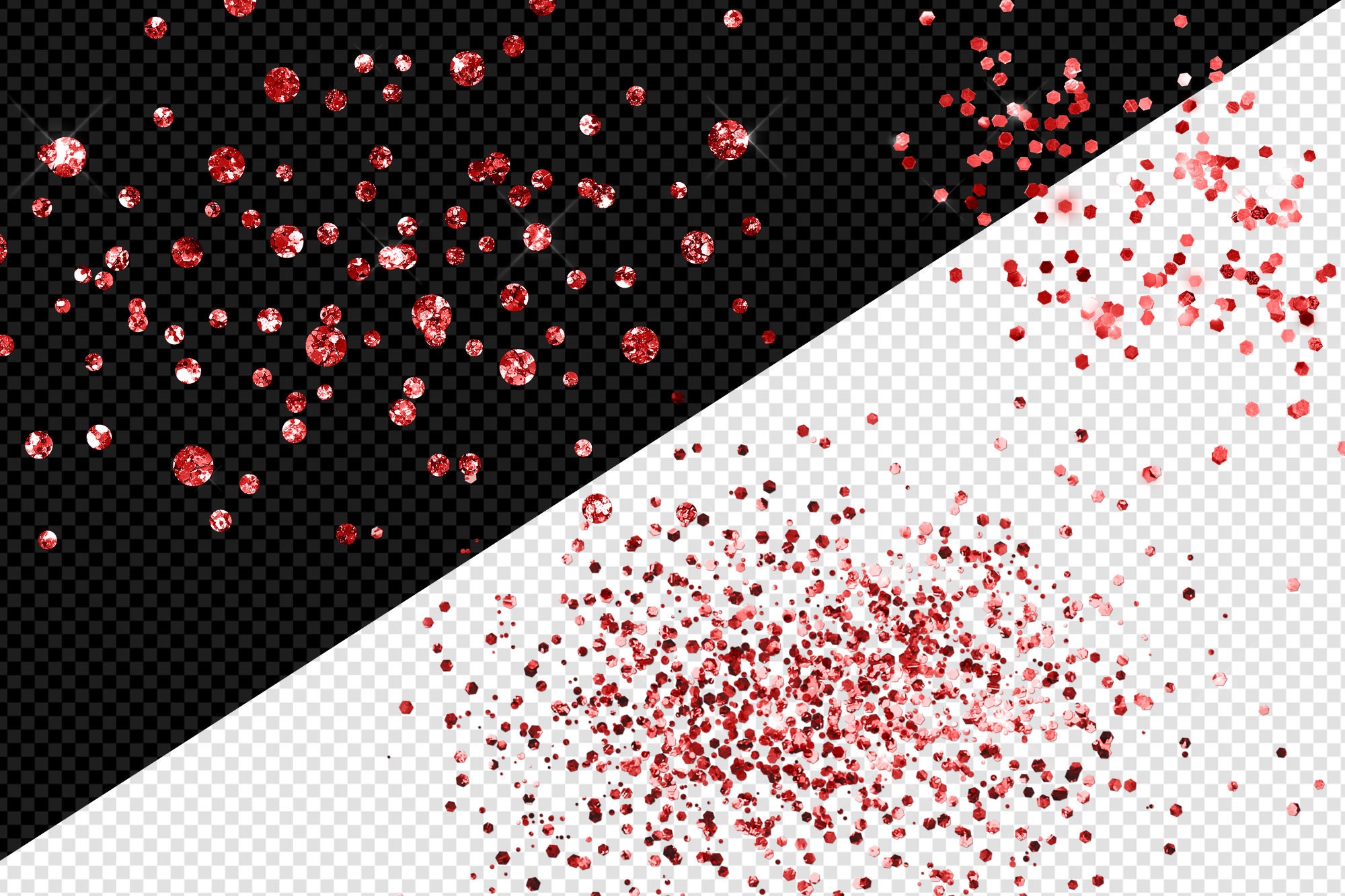 Red Glitter Clipart Overlays Digital Instant Download - Etsy