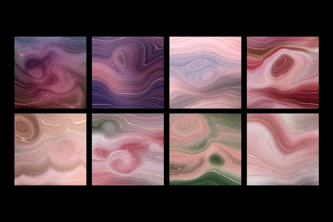 Rose Earth Strata Textures Digital Papers With Rose Gold - Etsy