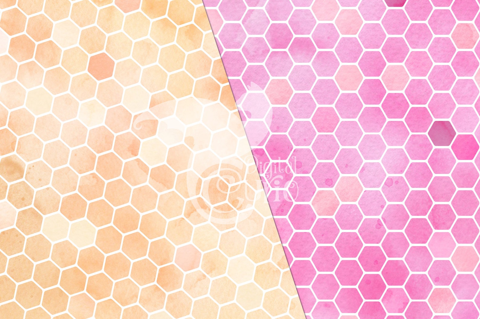 Watercolor Honeycomb Digital Paper Seamless Honeycomb Bee - Etsy
