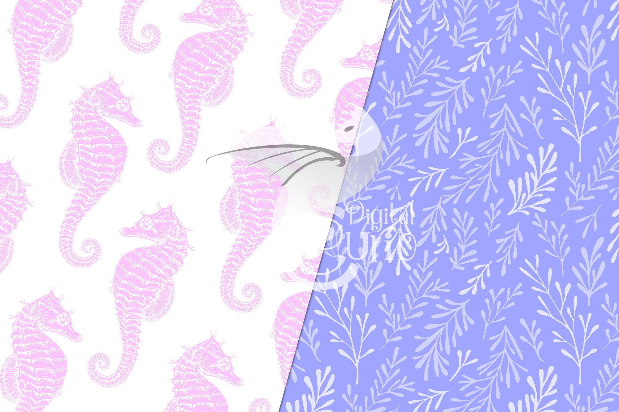 Pastel Mermaid Digital Paper Seamless Background Patterns - Etsy