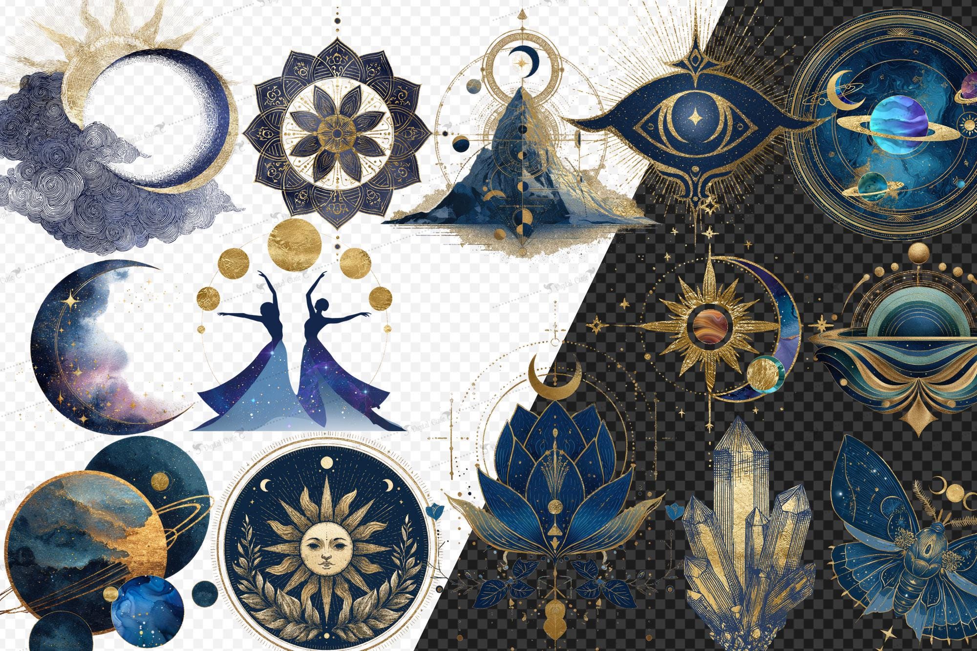 200 Celestial Collection Illustrations and Clip Art - Cosmic Esoteric ...