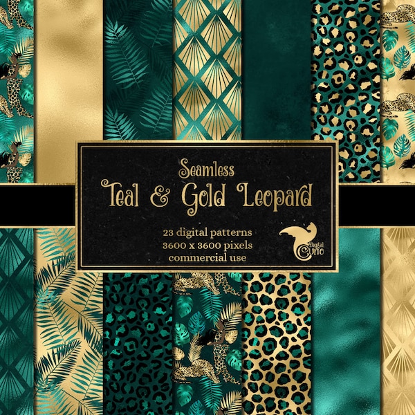 Teal Leopard Print - Etsy