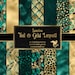 Teal and Gold Leopard Digital Paper, Seamless Art Deco Patterns ...