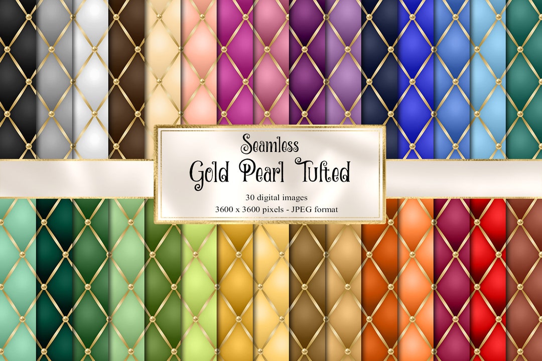 Gold Pearl Tufted Digital Paper - Luxury Quilted Backgrounds ...
