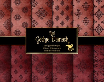 Damask Digital Paper | Etsy