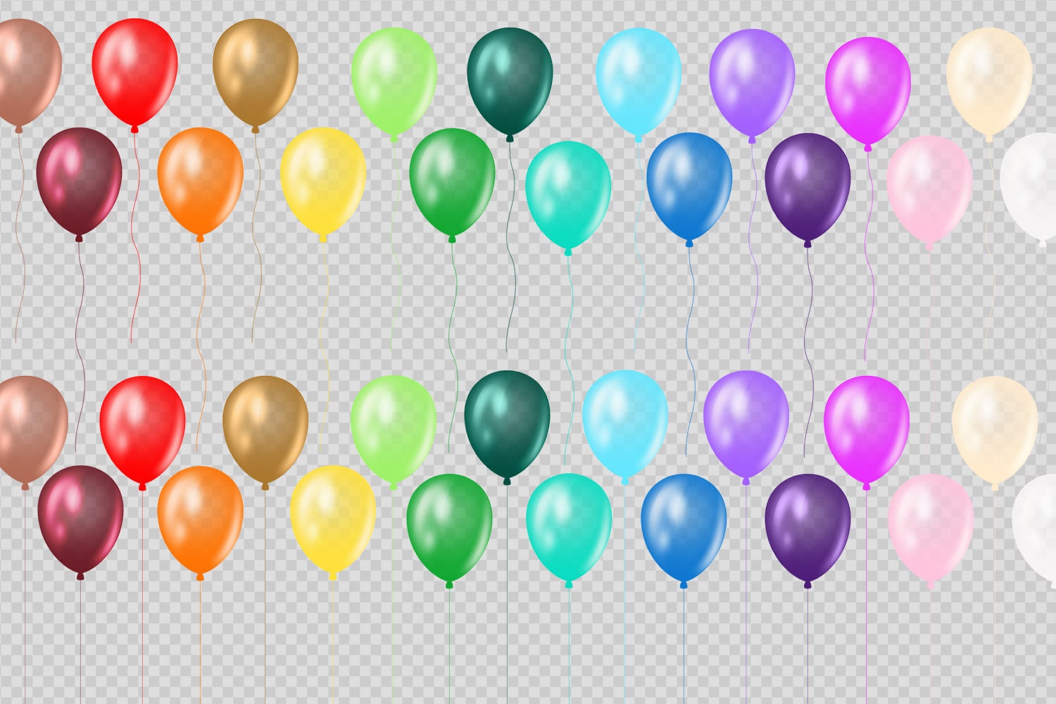 Rainbow Balloons Clipart Colorful Party Clip Art Balloons in - Etsy