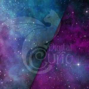 Space Backgrounds Digital Paper - Galaxy Textures With Starry Night ...
