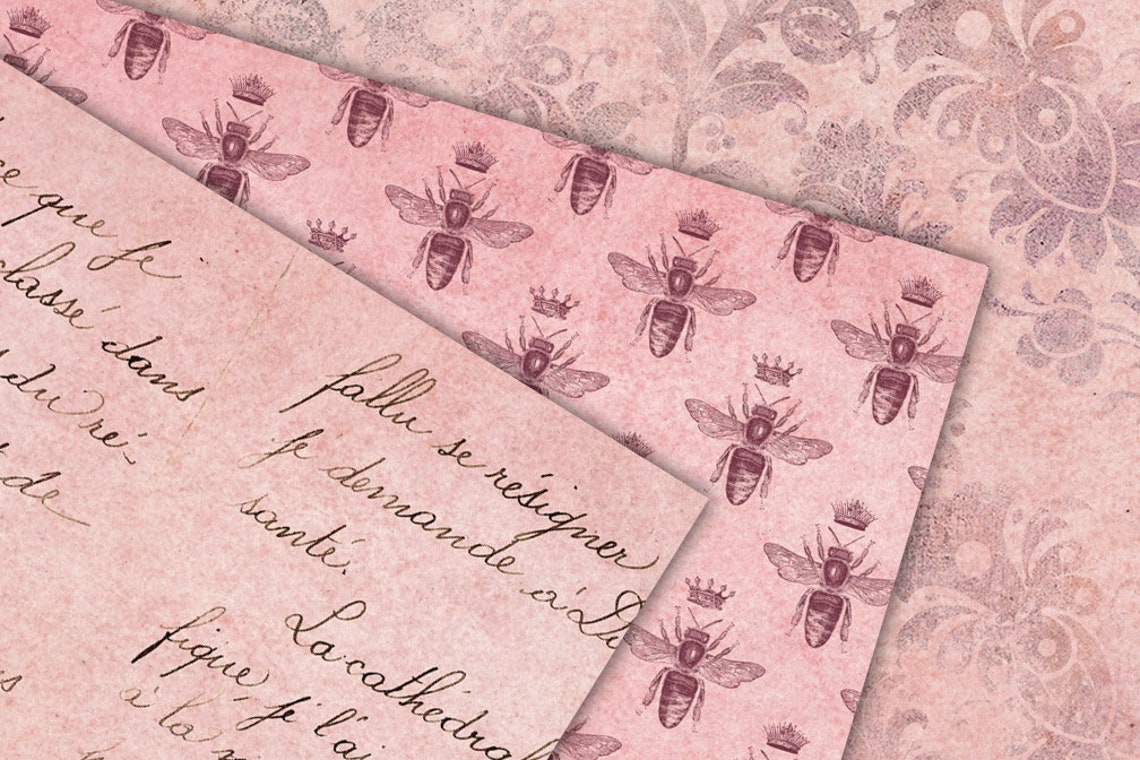 Vintage Pink Digital Paper Rustic Pink Textures and Antique - Etsy