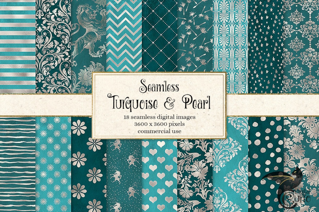 Metallic Turquoise Scrapbook Paper