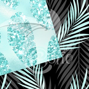 Turquoise Safari Digital Paper – Seamless Animal Print Patterns ...