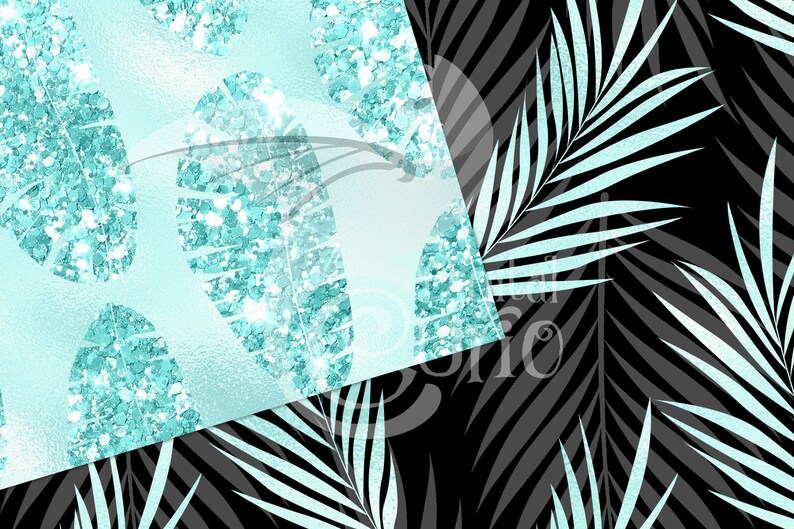 Turquoise Safari Digital Paper Seamless Aqua African Animal - Etsy