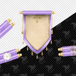 Lilac Scrolls Clipart - Digital Tapestry Clip Art for Magic Fantasy ...