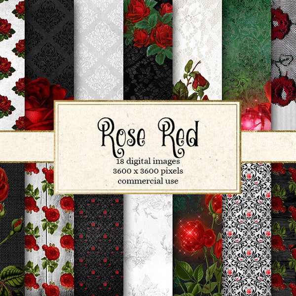 Roses Digital Paper - Etsy