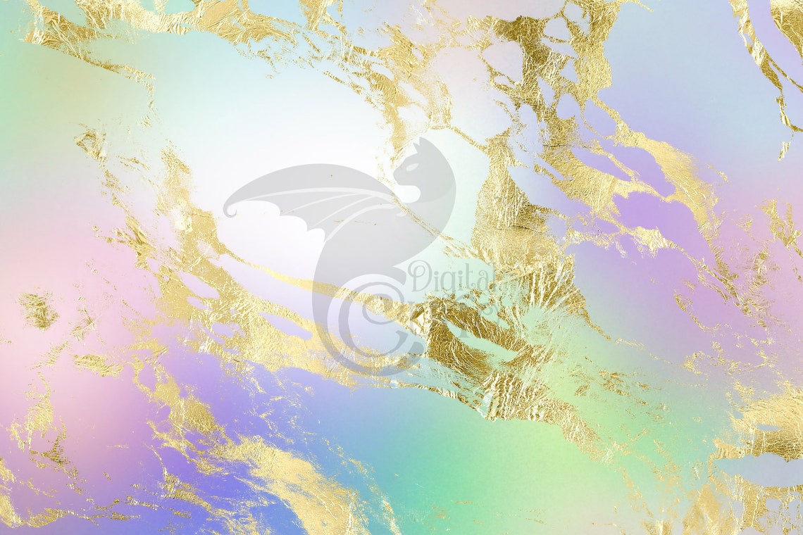 Gold Rainbow Marble Digital Paper Seamless Marble and Gold | Etsy
