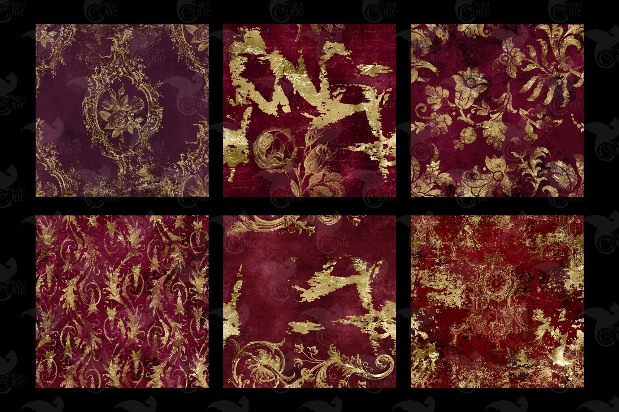 Antique Gilded Textures Vintage Distressed Seamless | Etsy