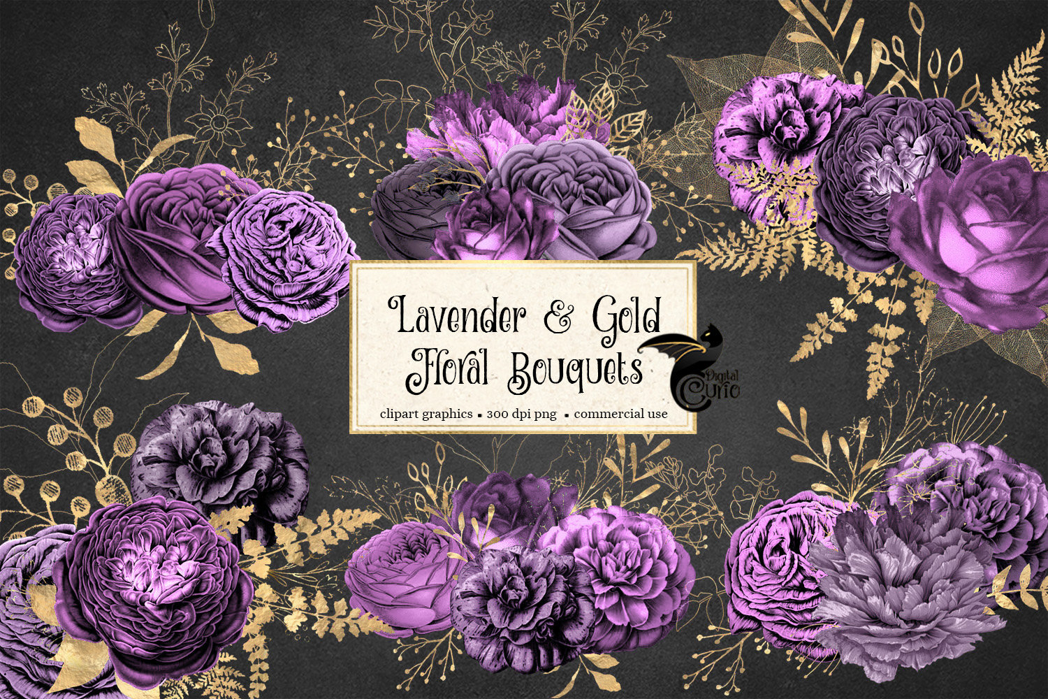 Purple Wedding Flowers Clipart
