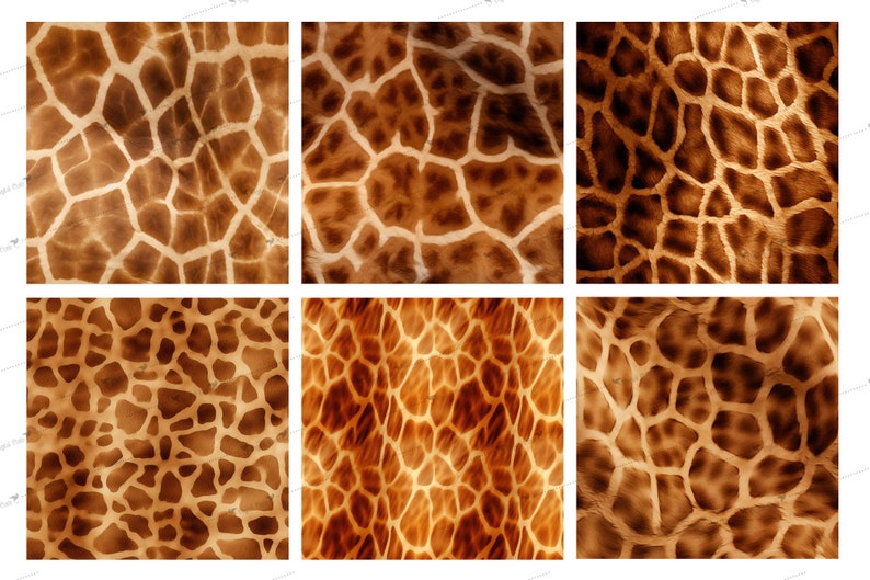 Giraffe Print Digital Paper, Seamless Fur Textures (digital Download ...