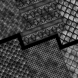 Black and Silver Art Deco Digital Paper, Seamless Deco Patterns in ...