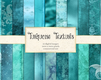 Teal Scrapbook Paper | Etsy