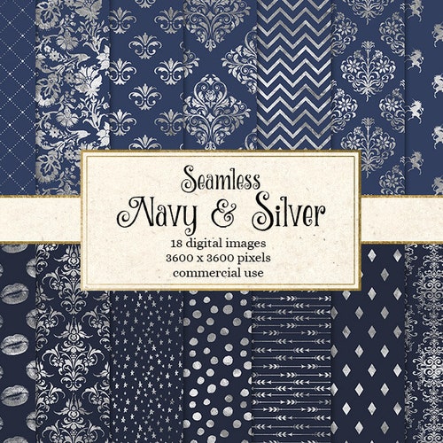 Navy Wedding Digital Paper. Scrapbooking Backgrounds Bridal - Etsy