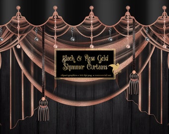 Sheer Rose Gold Curtain Overlays - Etsy