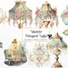 Watercolor Cottagecore Lights Clipart - Floral Antique Lamp Png ...