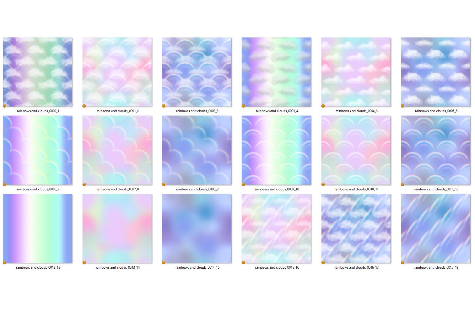 Rainbows and Clouds Digital Paper Seamless Ombre Pastel | Etsy