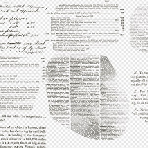 Antique Text Overlays, Digital Antique Handwriting and Newsprint PNG ...
