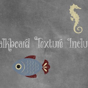 Chalkboard Nautical Clipart, Chalk Clip Art With Ships and Ocean ...