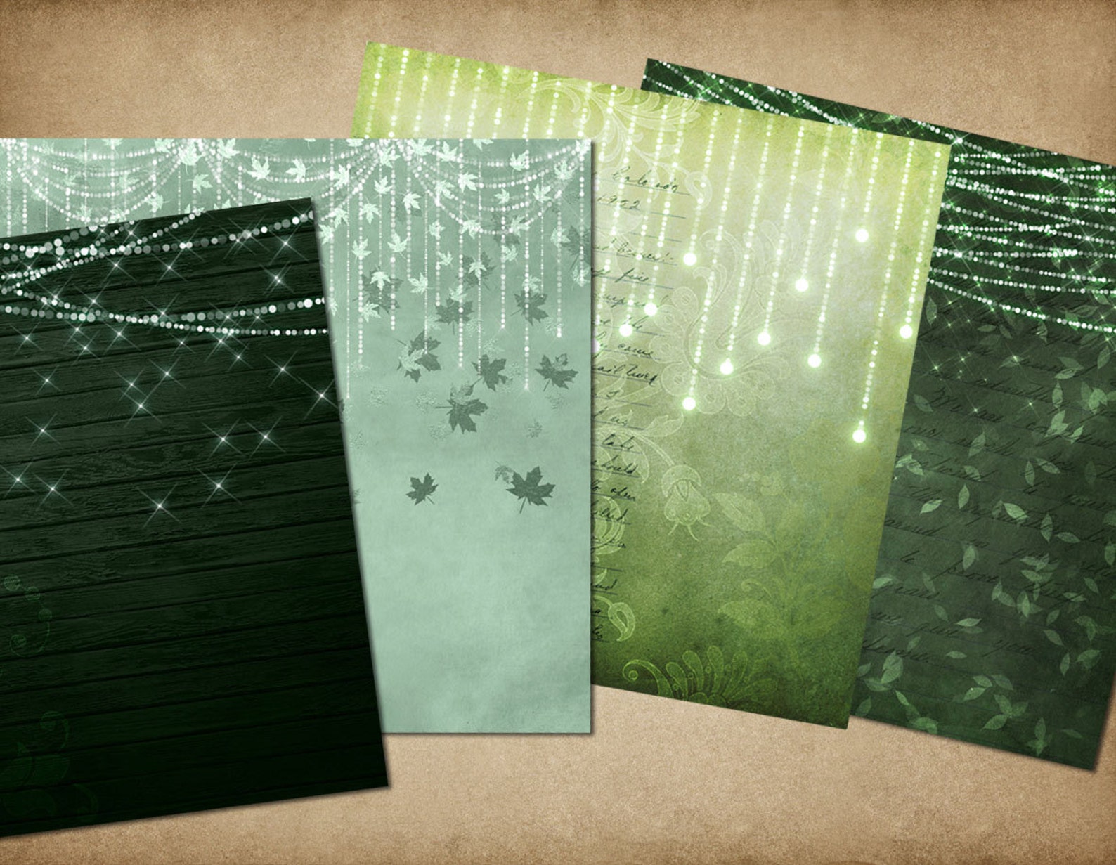 Enchanted Garden Digital Paper Fairy Lights Fantasy - Etsy