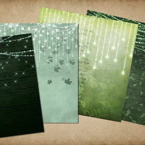 Enchanted Garden Digital Paper, Fairy Lights Fantasy Backgrounds, Old ...