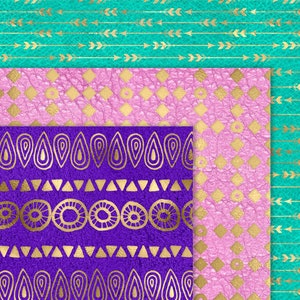 Bohemian Chic Digital Paper, Seamless Leather Textures, Gold Boho ...